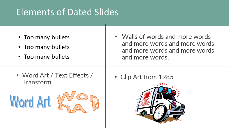 Elements of Dated Slides - Bookworm Editing Services