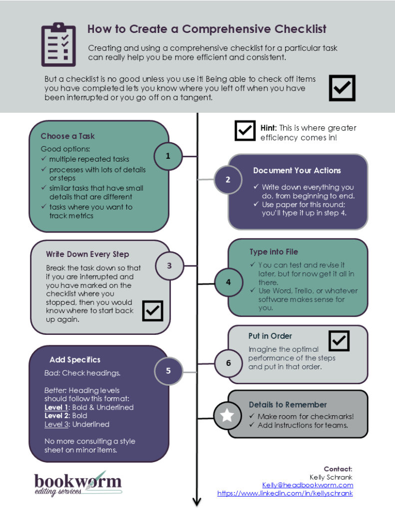 Checklist Handout - Bookworm Editing Services
